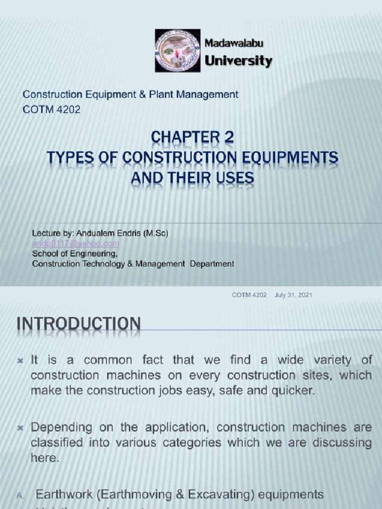 Types of Construction Equipment | PDF