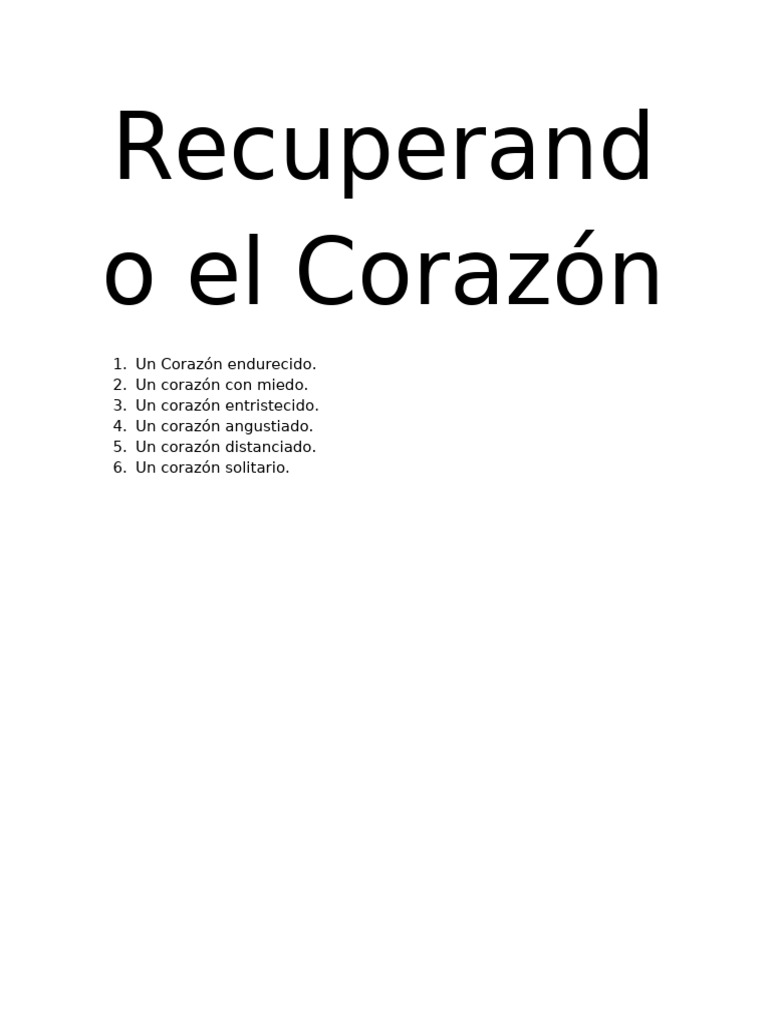 16 Recuperando El Corazón | PDF