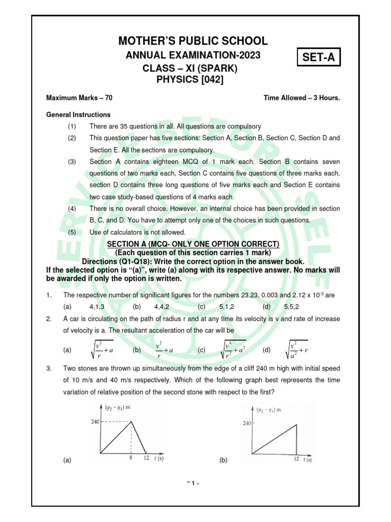 Physics CLASS 11 Sample Paper | PDF | Friction | Gases