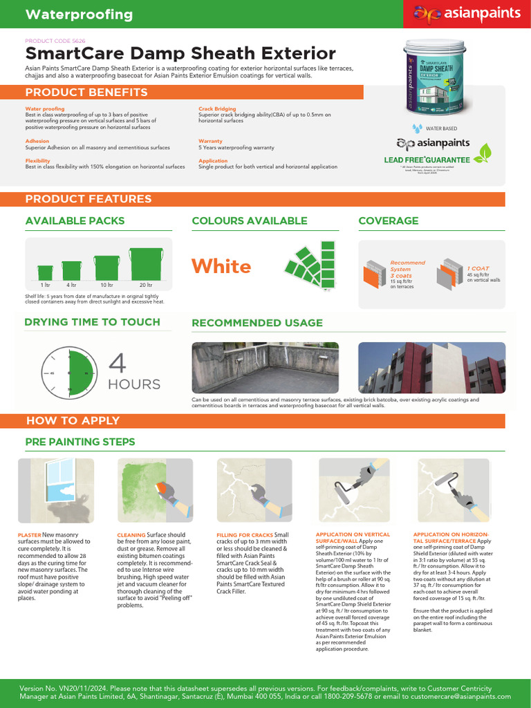SmartCare Damp Sheath Exterior 5626 | PDF | Paint | Coating