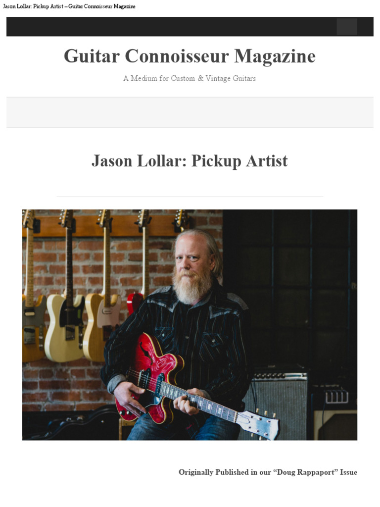 Jason-Lollar-Pickup-Artist_Guitar-Connoisseur-Magazine | PDF | Guitars ...