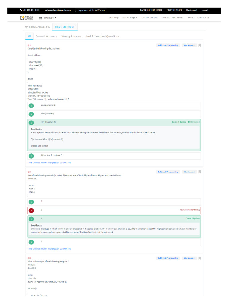 Practice Test-4 Structures, Unions, and Files | PDF