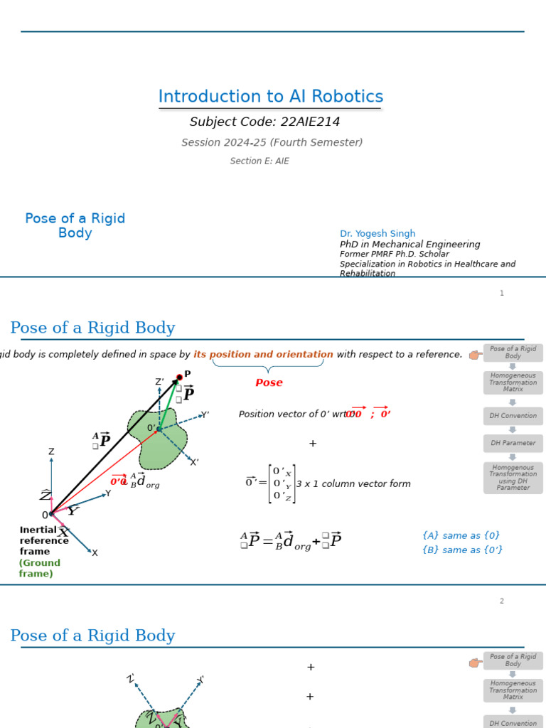 02 Unit 3 Pose Rotation Matrices DH Param | PDF | Classical Geometry ...