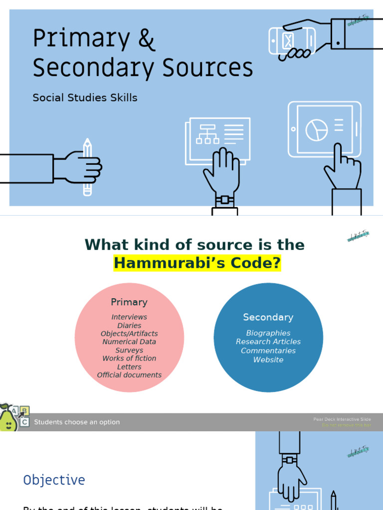 7th Grade Copy of (Social Studies Skills) Primary & Secondary Sources ...