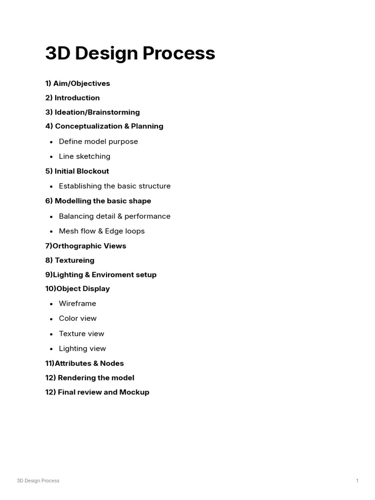 3D Design Process | PDF