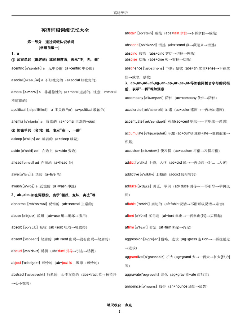 5500 Word Roots and Affixes Memorization | PDF