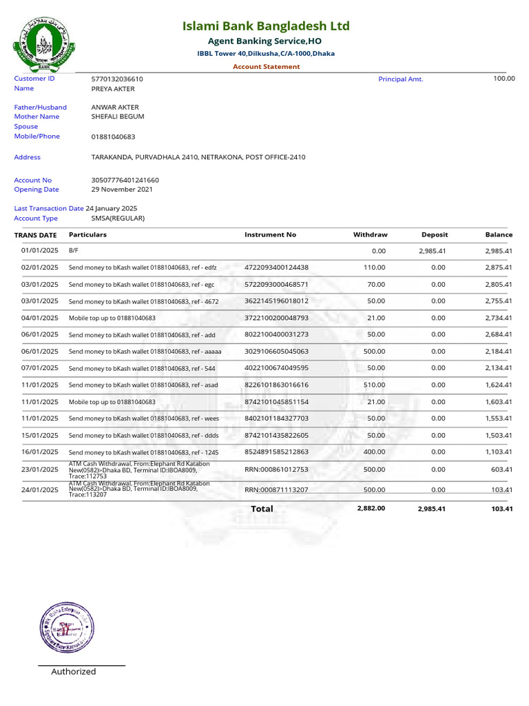 Ibbl Bank Statemen | PDF | Economies | Services (Economics)