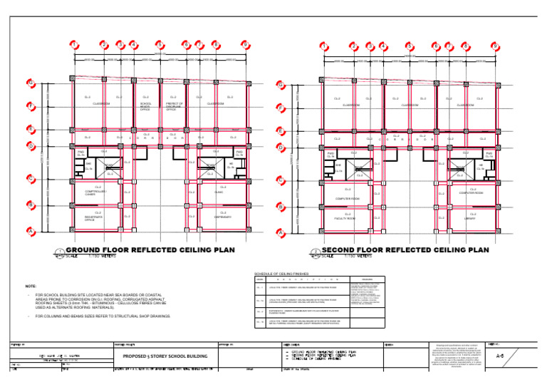 Ground Floor Reflected Ceiling Plan Second Floor Reflected Ceiling Plan | PDF | Ceiling | Civil ...