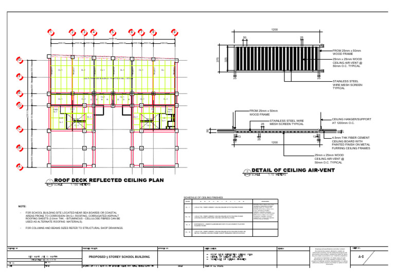 Detail of Ceiling Air-Vent: Proposed 5 Storey School Building | PDF ...