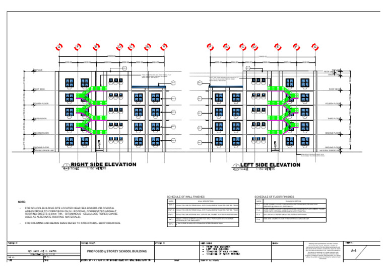 Proposed 5-Storey School Building Plans | PDF | Wall | Tile