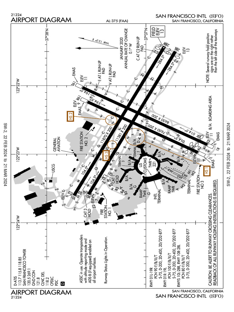 KSFO Airport Diagram | PDF | San Francisco International Airport ...