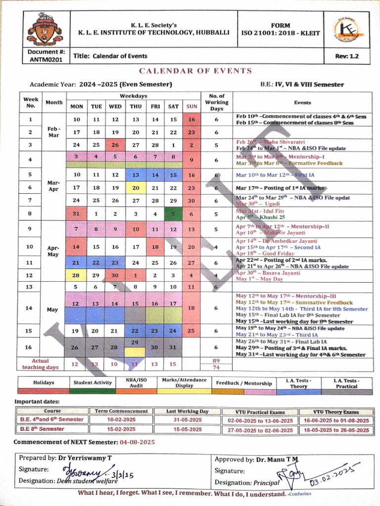 COE 2024 25 Even SEM 03-02-2025 | PDF