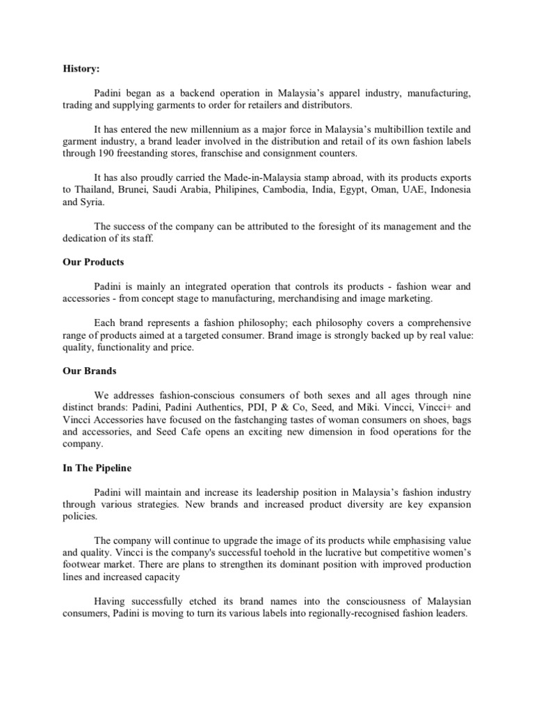 Padini SWOT | PDF | Brand | Retail