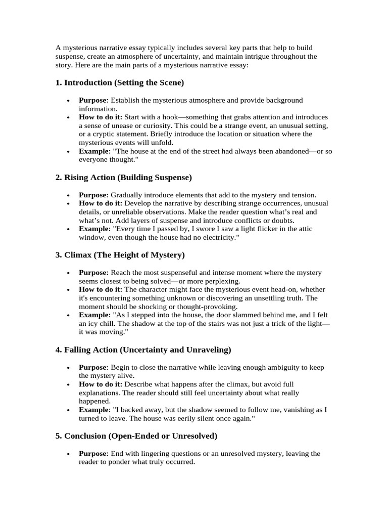 A Mysterious Narrative Essay | PDF