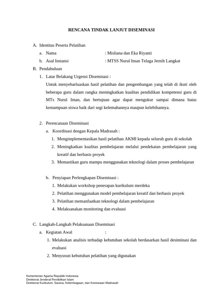 16 Format RTL Diseminasi | PDF