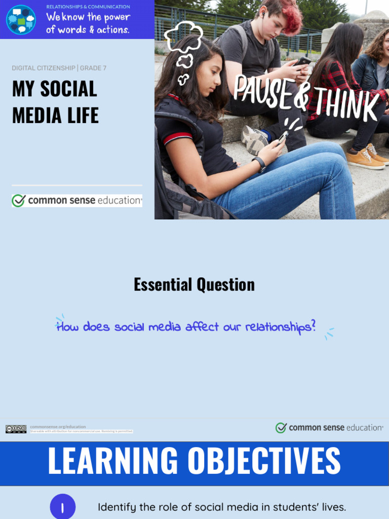 Grade 7 - My Social Media Life - Lesson Slides | PDF | Communication ...