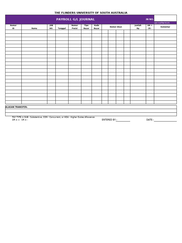 Template 05 Payroll Jounal | PDF