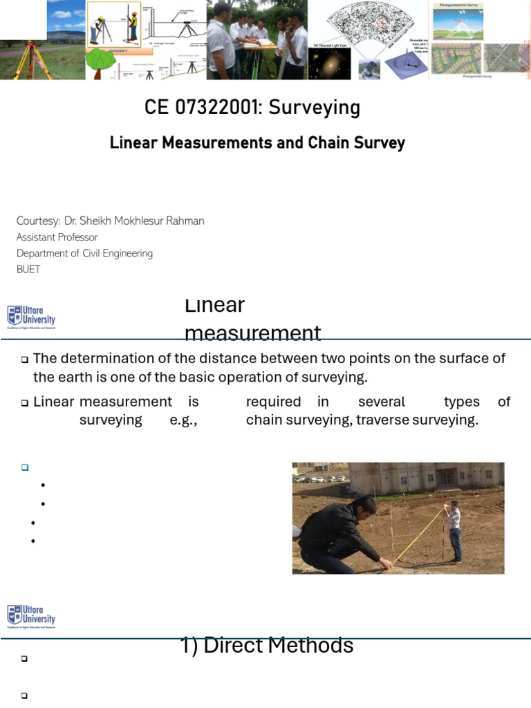 Linear Measurement and Chain Survey - Updated | PDF | Surveying | Materials