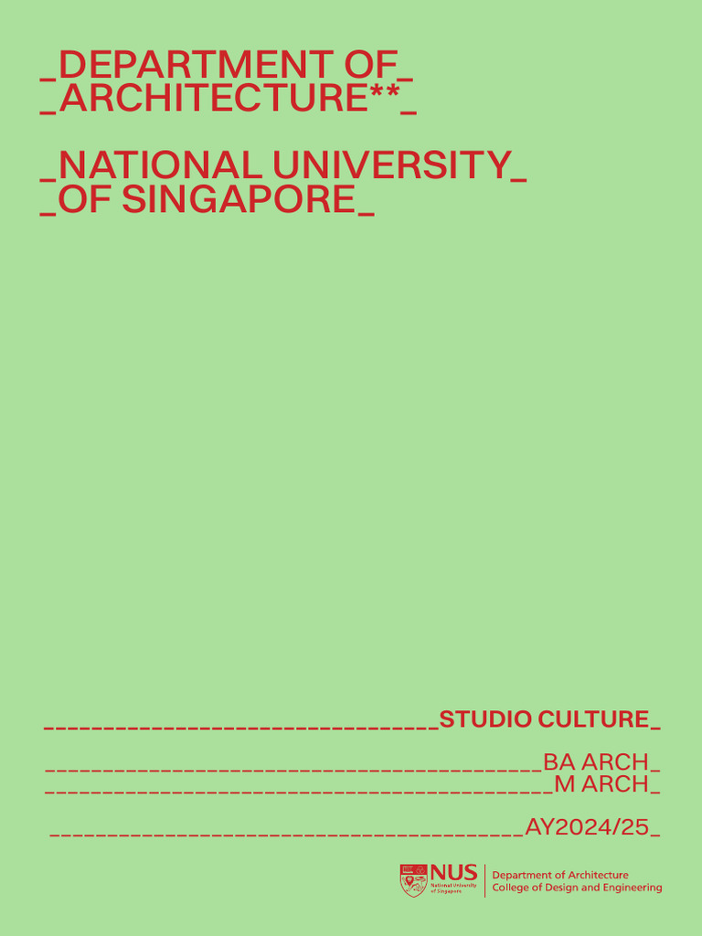 Nus Doa Studio Cultures 2024-25 | PDF | Adhesive | Concept