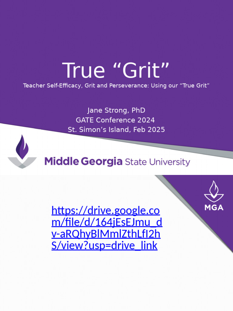 Teacher Grit: Self-Efficacy & Perseverance | PDF | Grit (Personality ...