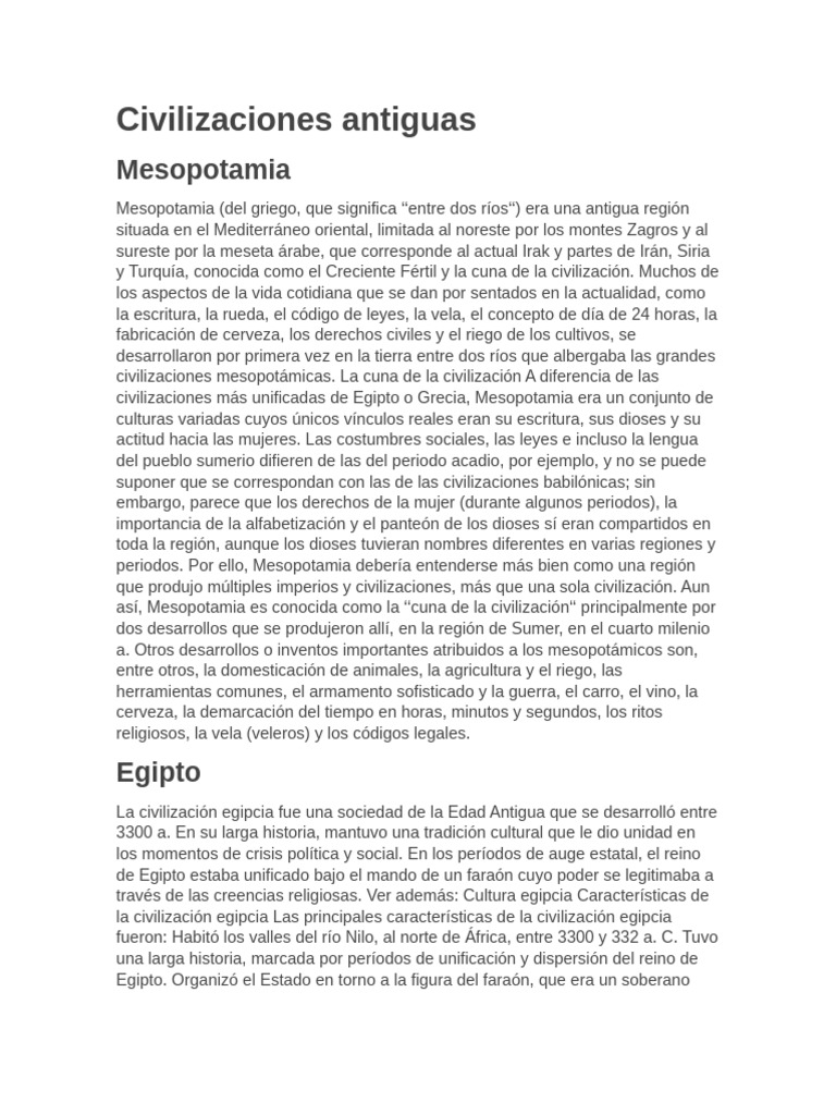 Civilizaciones Antiguas | PDF | Mesoamérica | Antiguo Egipto