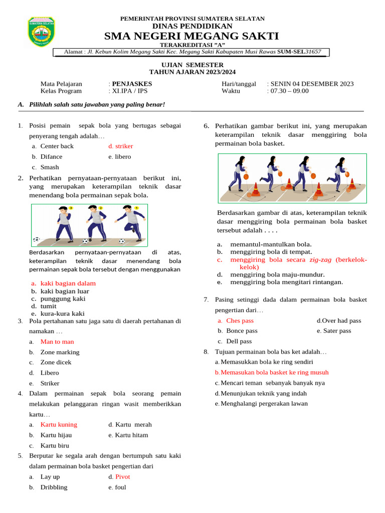 Soal Pjok Kelas Xi. | PDF