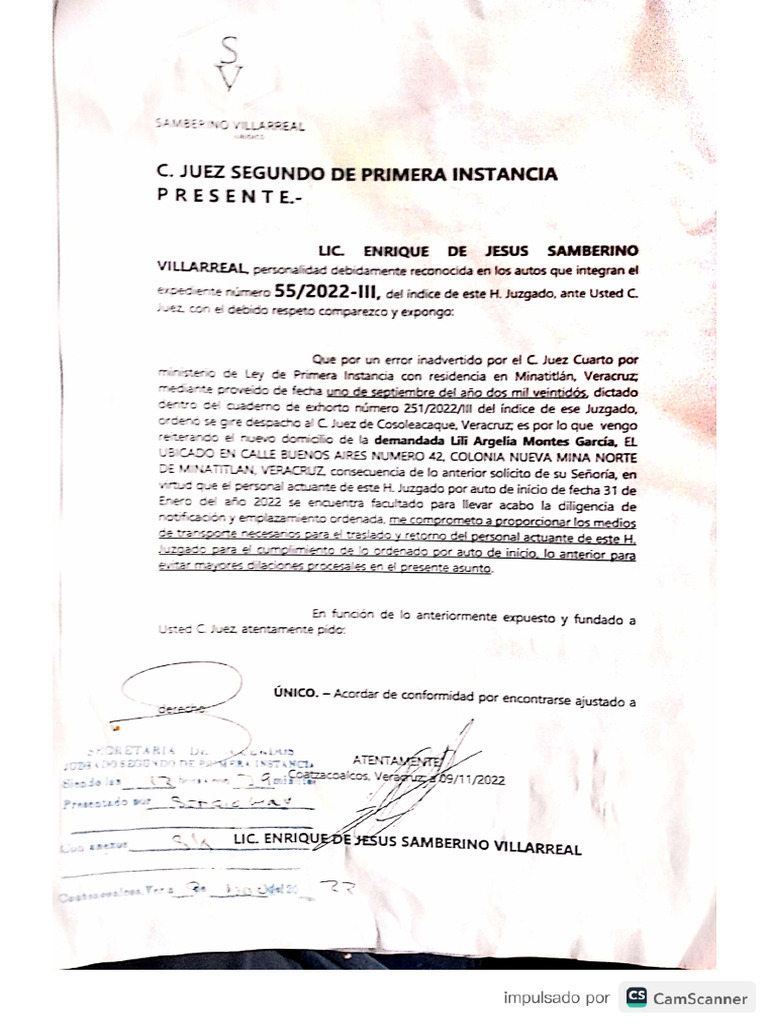 Escrito Reiterando Domicilio para Emplazar | PDF