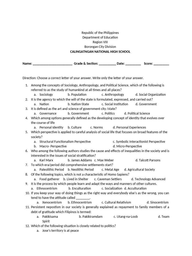 Midterm Exam in UCSP 2024 tq | PDF | Homo | Social Psychology