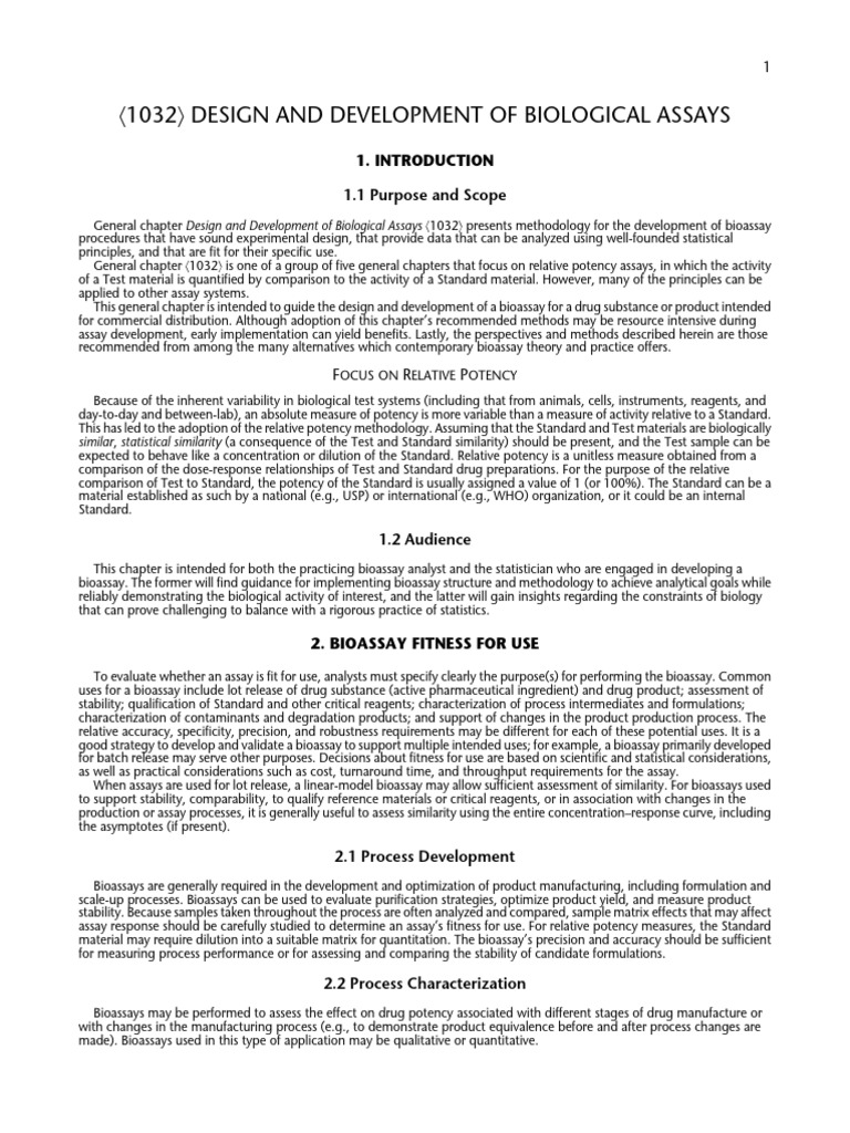 1032 Design and Development of Biological Assays | PDF | Variance | Assay