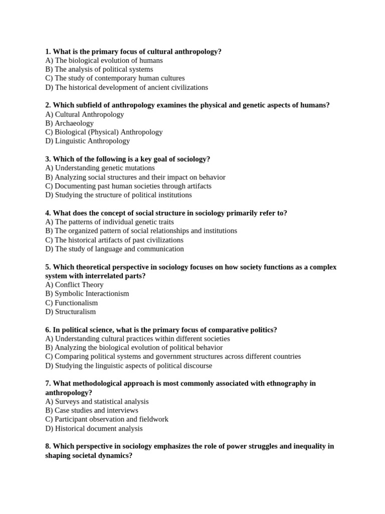 Key Concepts in Anthropology and Sociology | PDF | Anthropology | Sociology