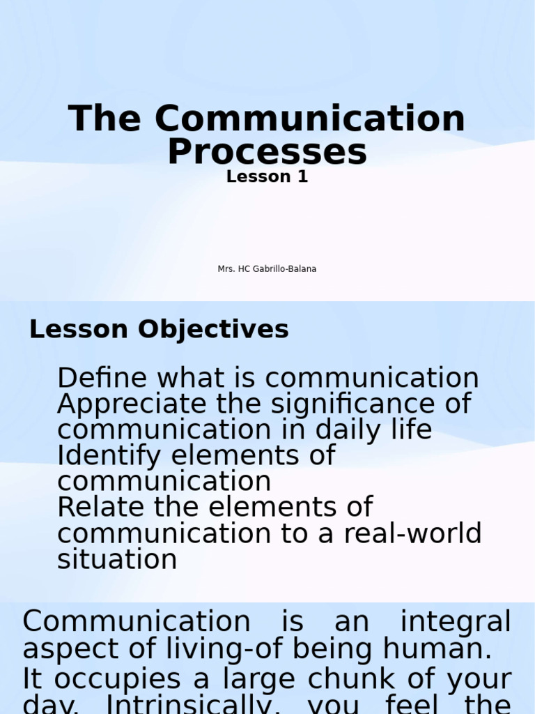 The Communication Processes | PDF | Communication | Human Communication