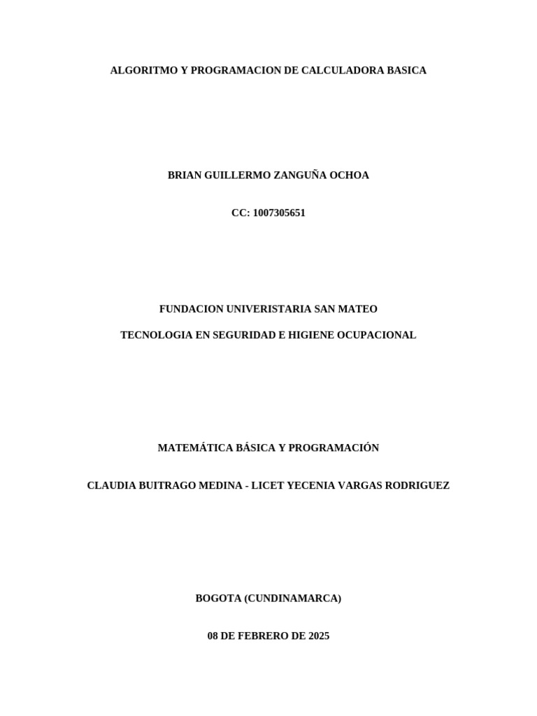 Algoritmo de Calculadora Básica | PDF
