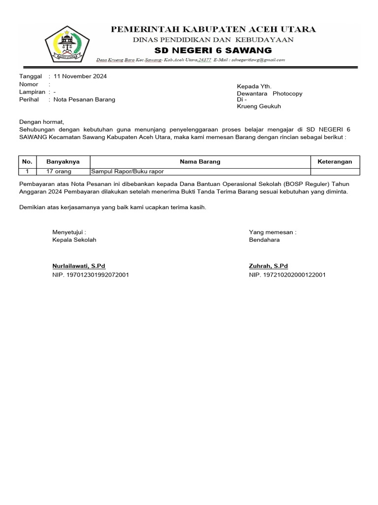 sampul rapor bos | PDF