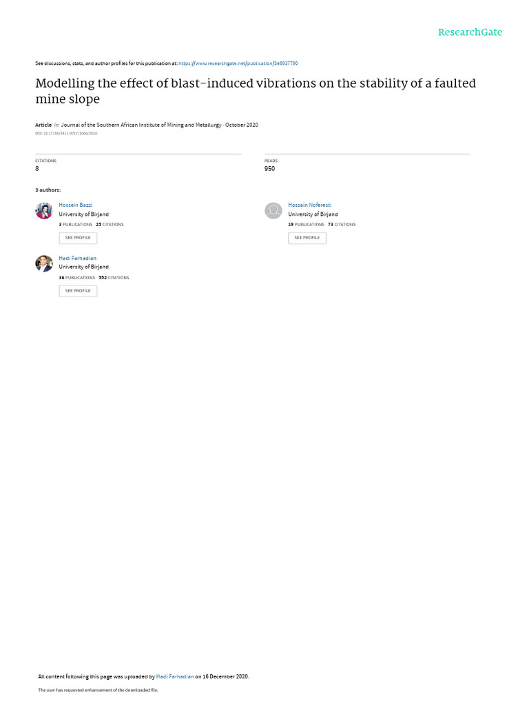 Mine Slope Stability Analysis | PDF | Damping | Waves