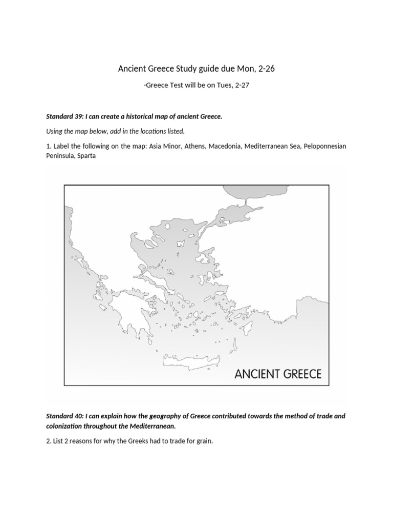 Greece+study+guide+-+2024 | PDF | Ancient Greece | Sparta