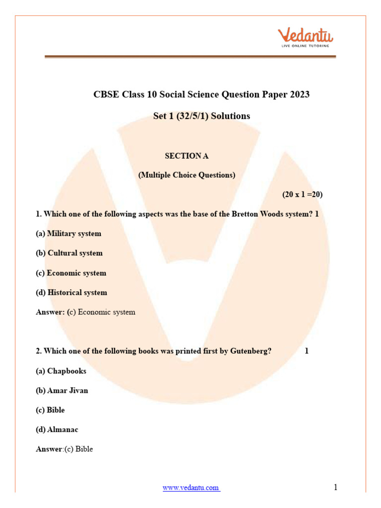 Class 10 Social Science Paper 2023 Solutions | PDF | Loans | Debt