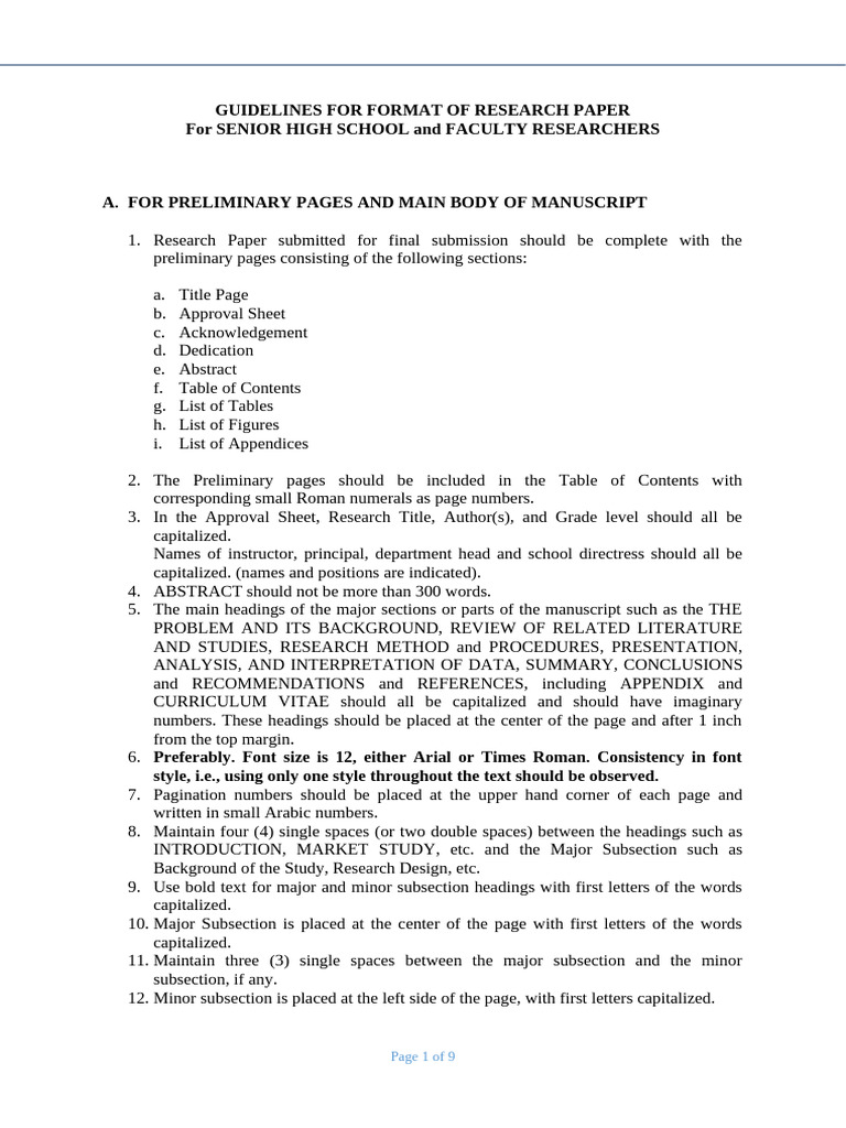 Research Paper Formatting Guidelines | PDF | Paragraph
