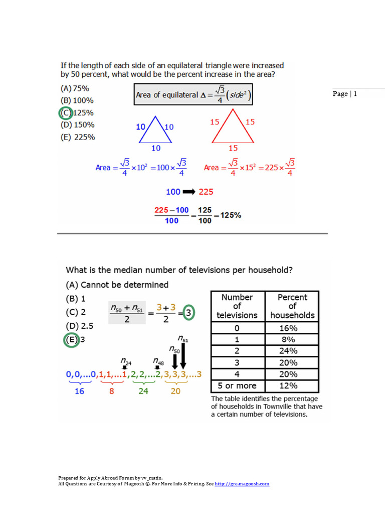 GRE Math Concepts and FAQs Explained | PDF | Circle | Rectangle
