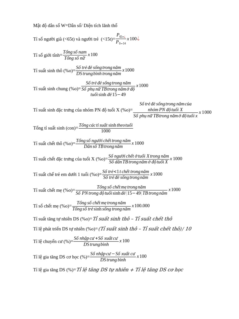 TCQLYT công thức | PDF