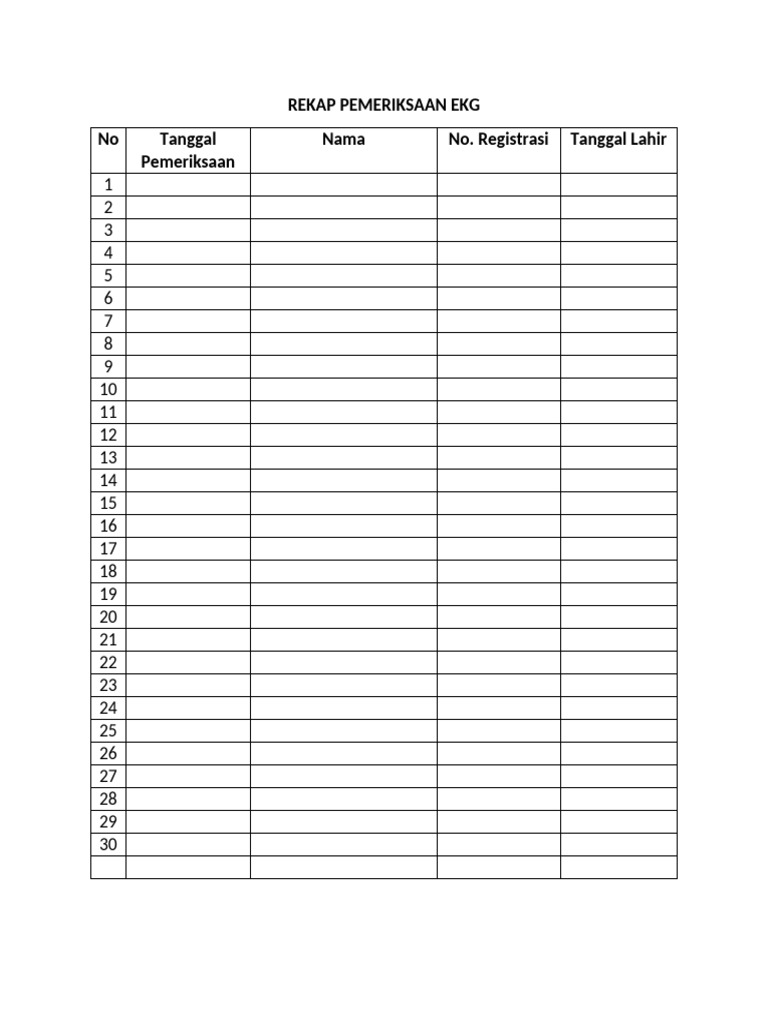 Form Rekap Ekg | PDF