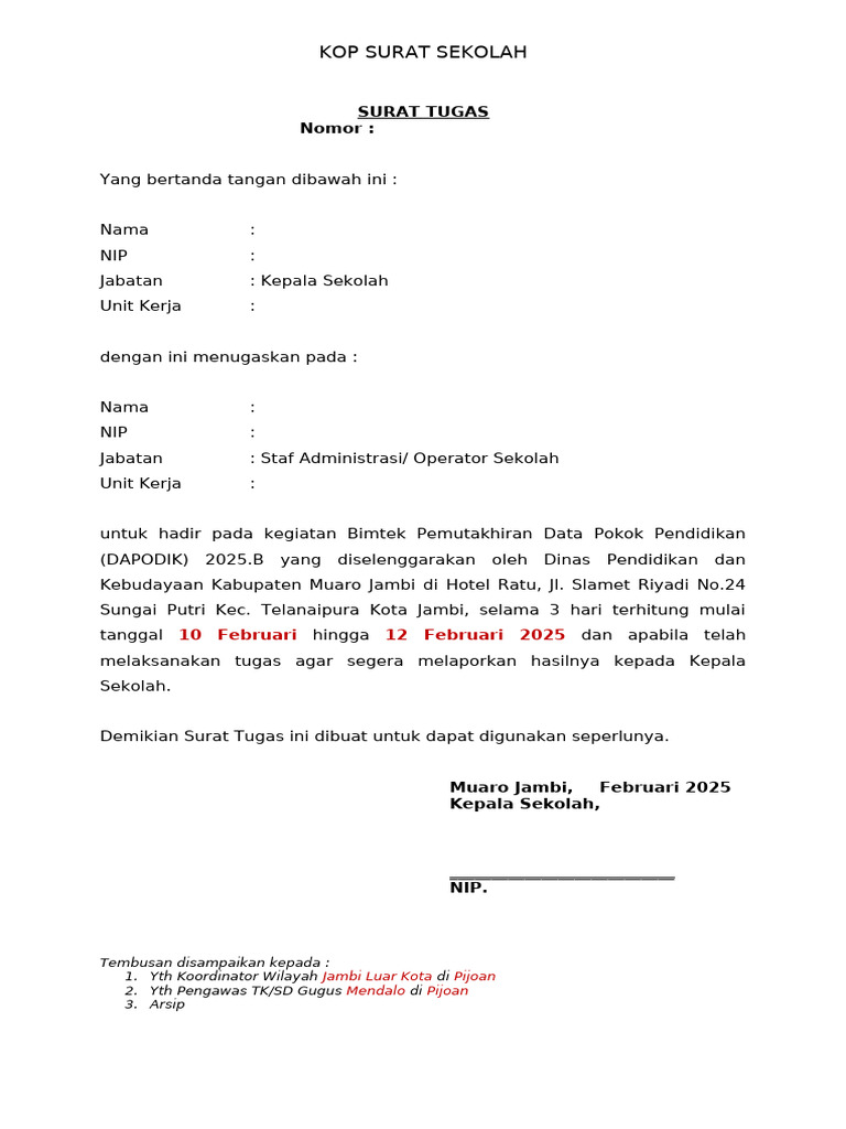 Format Surat Tugas | PDF