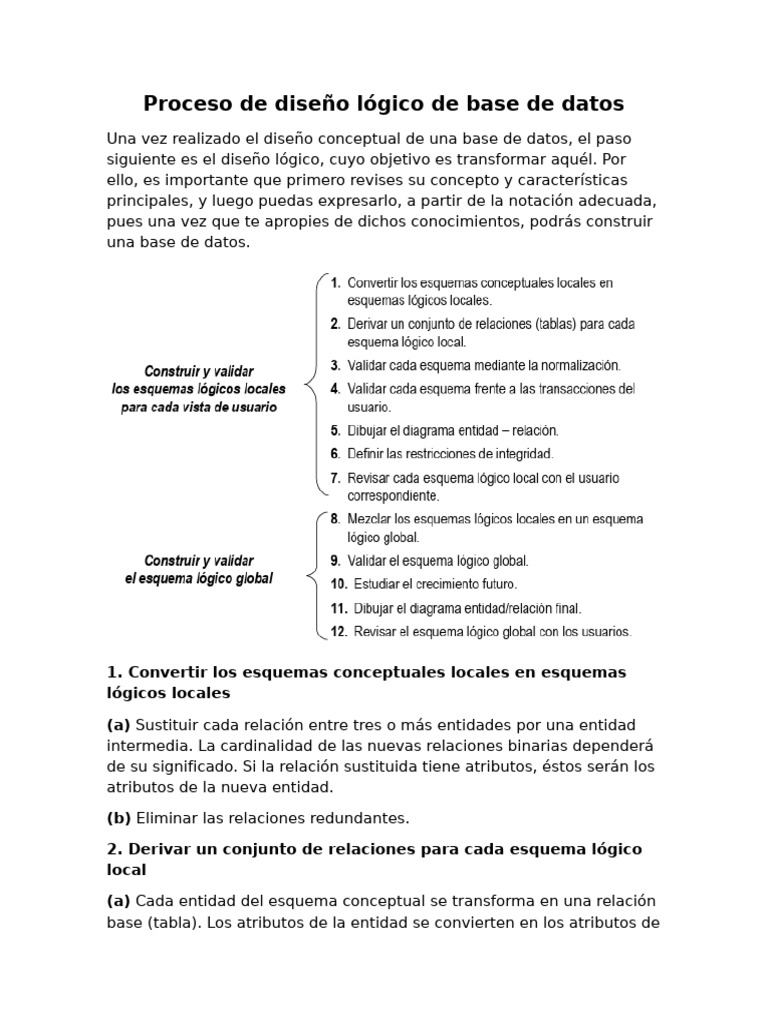 Proceso de Diseño Lógico de Base de Datos | PDF | Bases de datos | Informática