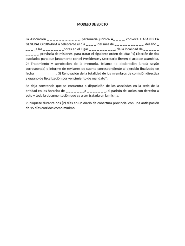 Modelo de Edicto | PDF