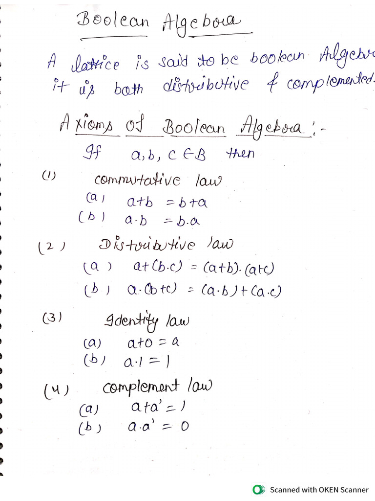 Unit-II Boolean Algebra | PDF
