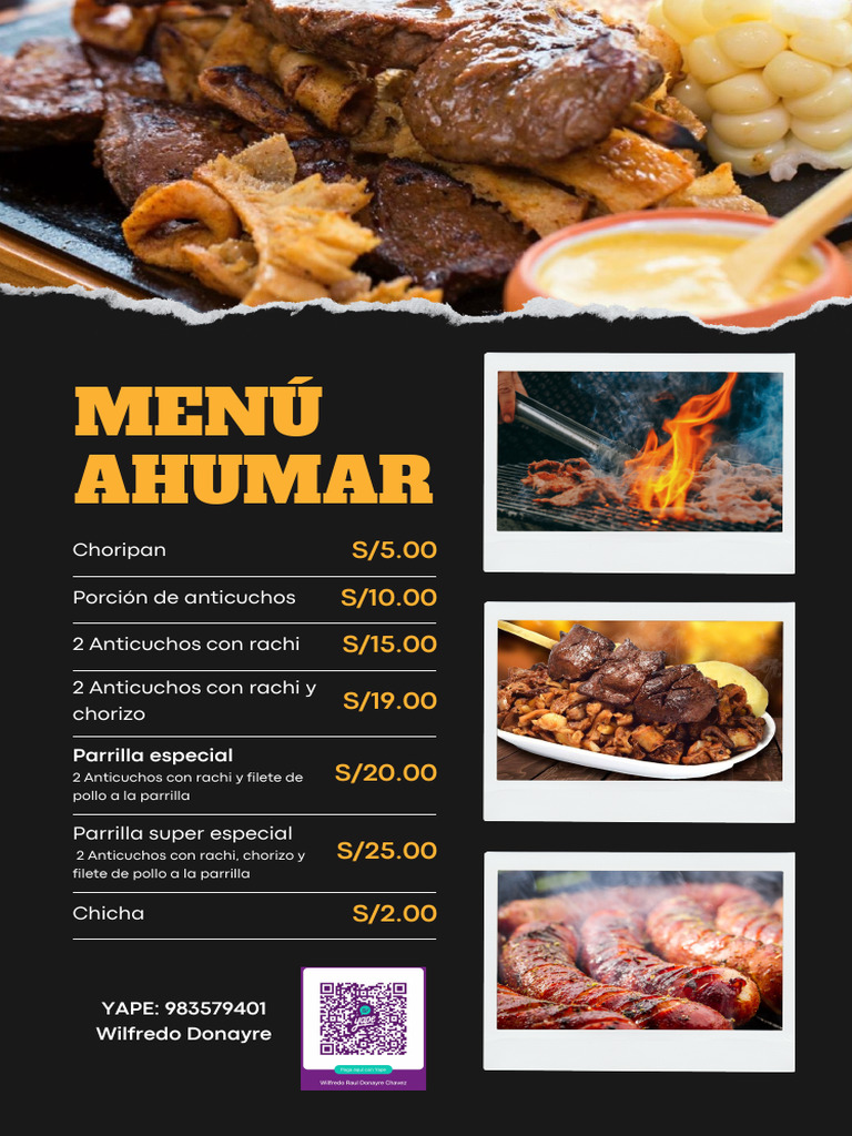 Menú de Parrillas y Anticuchos | PDF