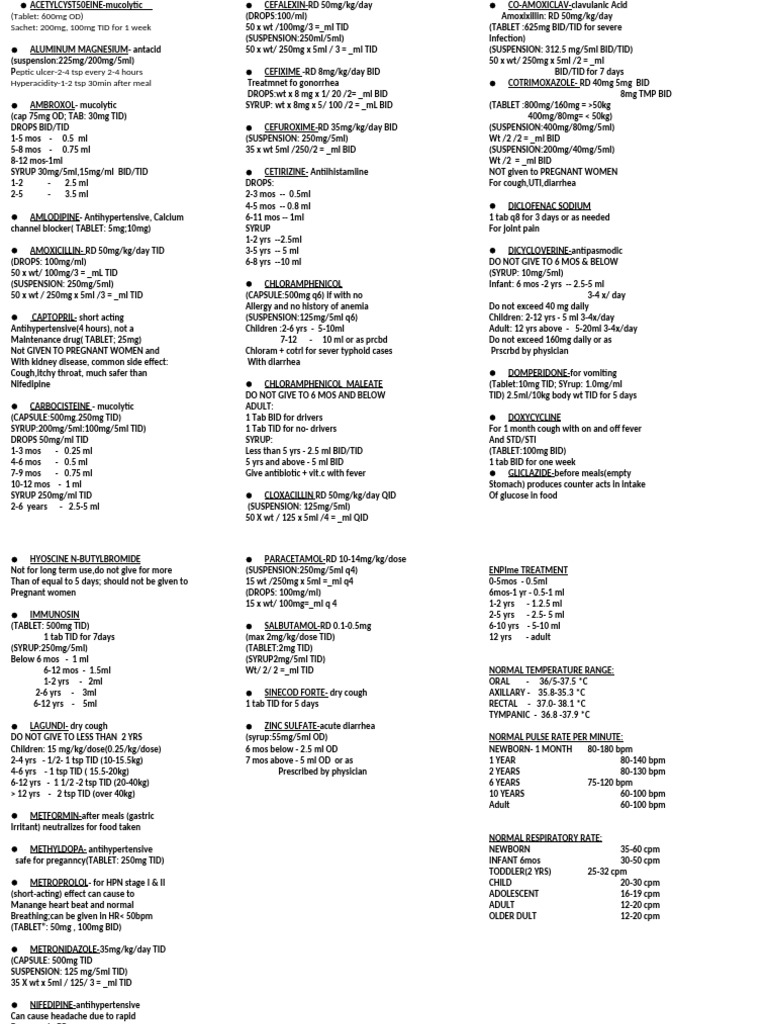 TID Tablet Dosage Guidelines | PDF | Medical Specialties | Pharmacology