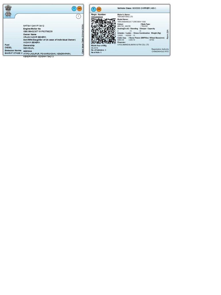 Form Print RC SmartCard Report - XHTML | PDF | Car | Commercial Vehicles