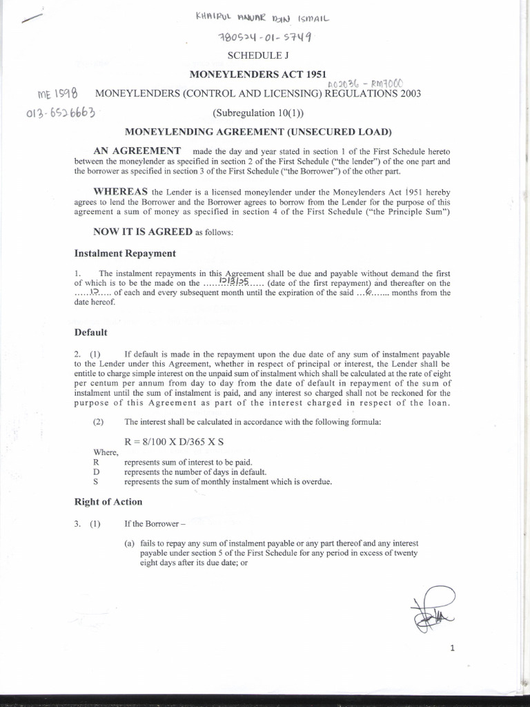 Borang J Khairul 1 | PDF
