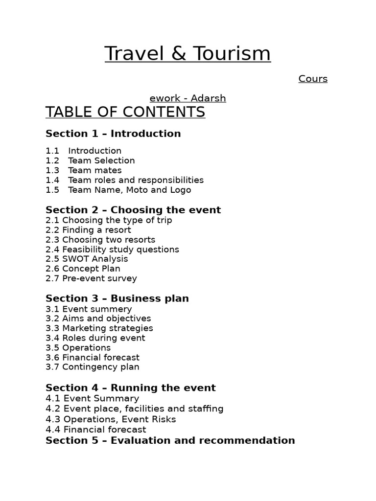 Travel & Tourism Event Planning Guide | PDF