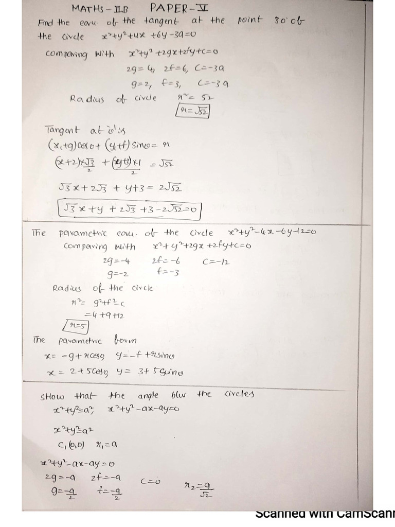 Maths2b (Paper5) 2marks | PDF